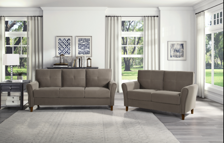 9348 SOFA LOVESEAT LIVING ROOM SET BROWN