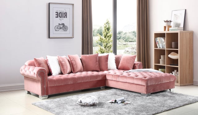 LONDON OVERSIZED VELVET SECTIONAL GREY Serra Furniture
